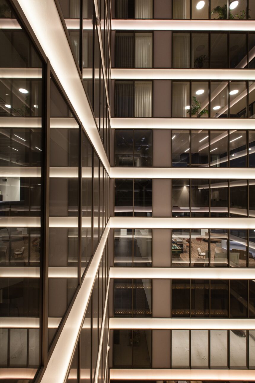 Backlit acoustic cladding solutions for interior design - Moxie Surfaces